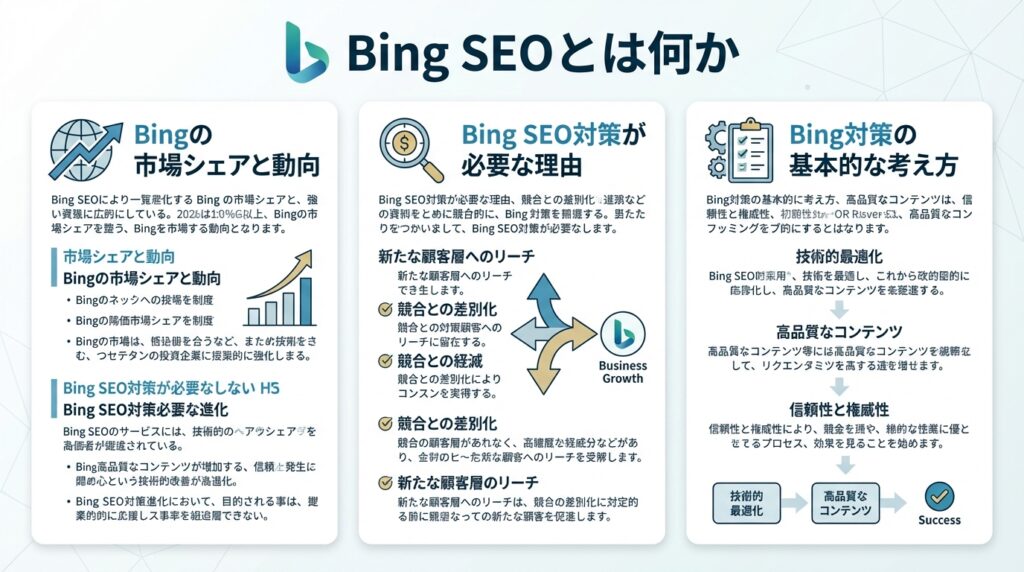 Bing SEO対策の方法とは？Googleとの違いや上位表示のコツを徹底解説 - バクヤスAI 記事代行